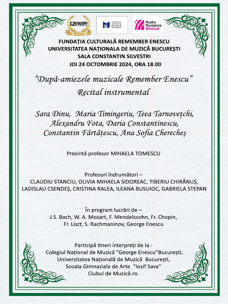 Afis UNMB 24 Octombrie 2024 | PDF