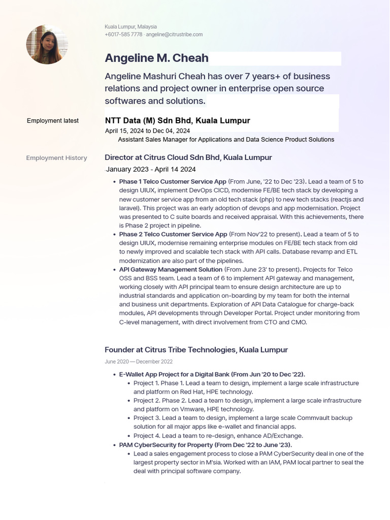 Angeline - M. - Cheah - Tech Enterprise | PDF