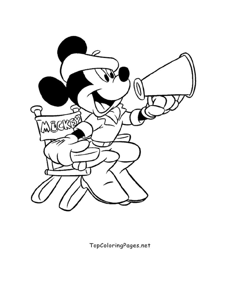Mickey as film director coloring page | PDF