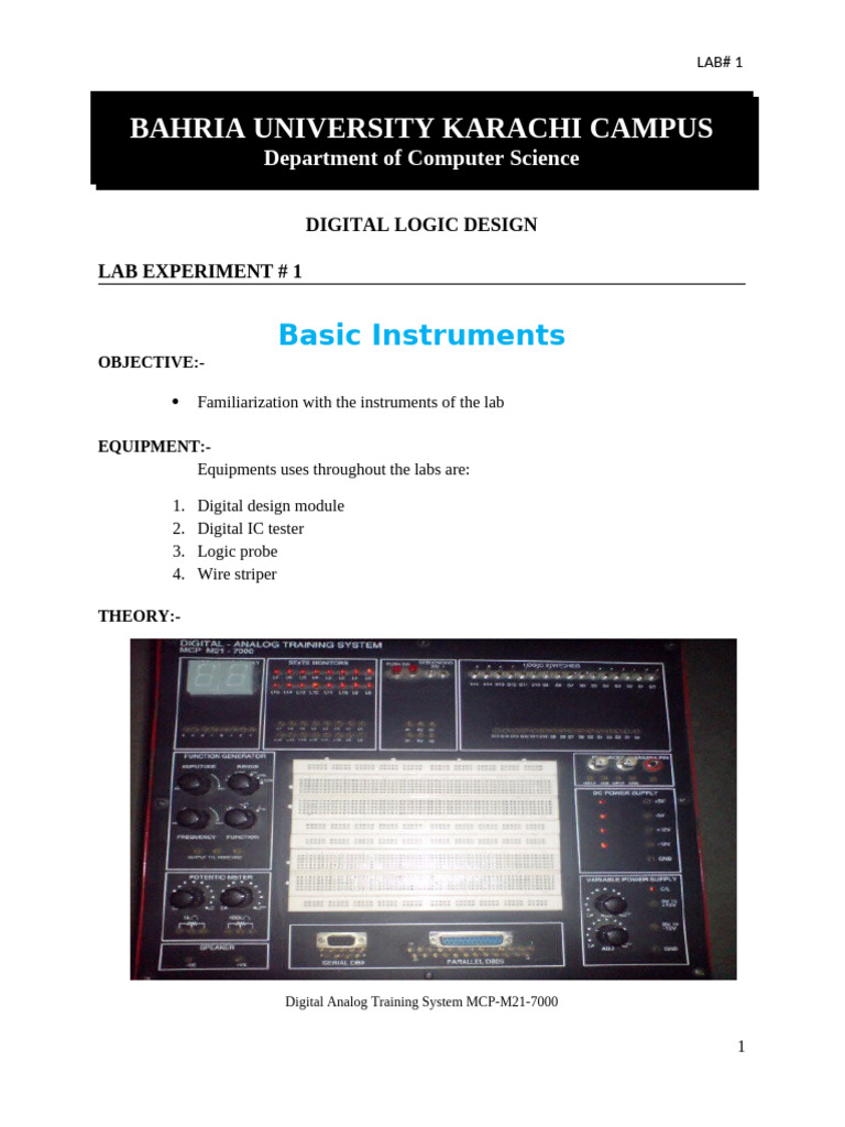 LAB-1--Basic-Instruments--09102024-105113am | PDF | Logic Gate | Electronic Circuits
