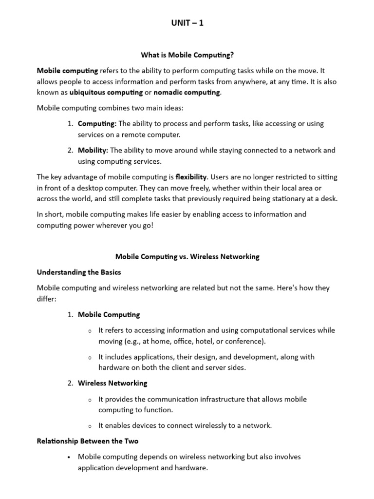 MC - unit 1 to 5 | PDF | Computer Network | Internet Protocols