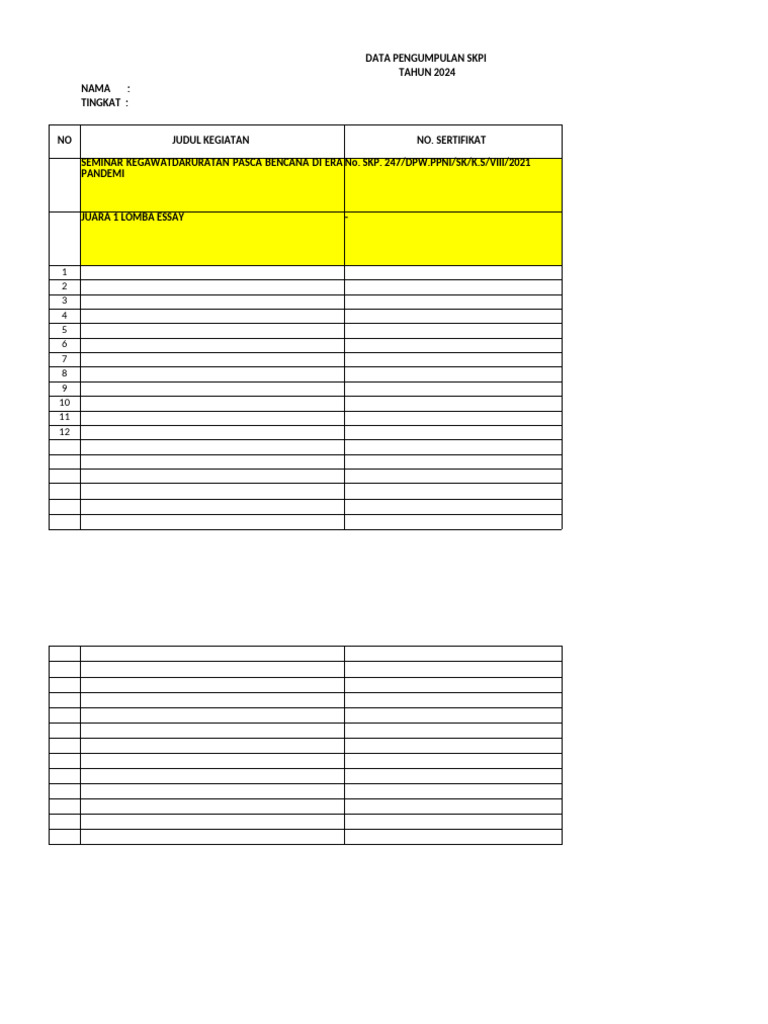 FORM ISIAN SKPI TH 2024(2) | PDF