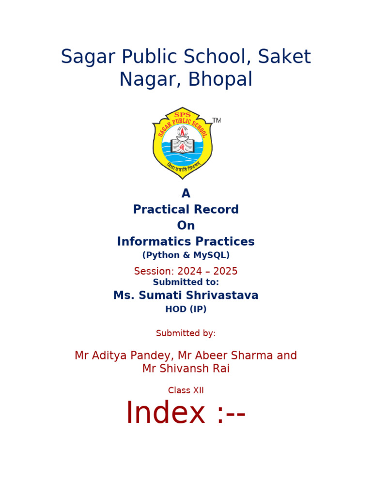 IP Project X Aditya, Abeer, Shiwansh | PDF | My Sql | Databases