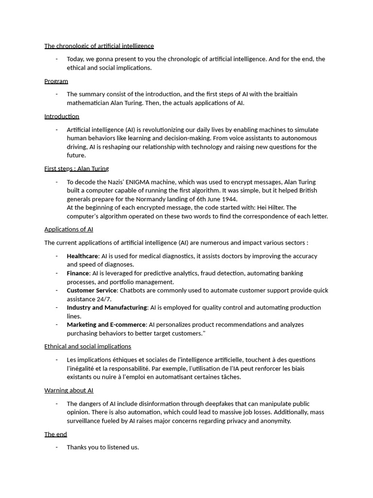 Texte exposé AI | PDF | Artificial Intelligence | Intelligence (AI) & Semantics