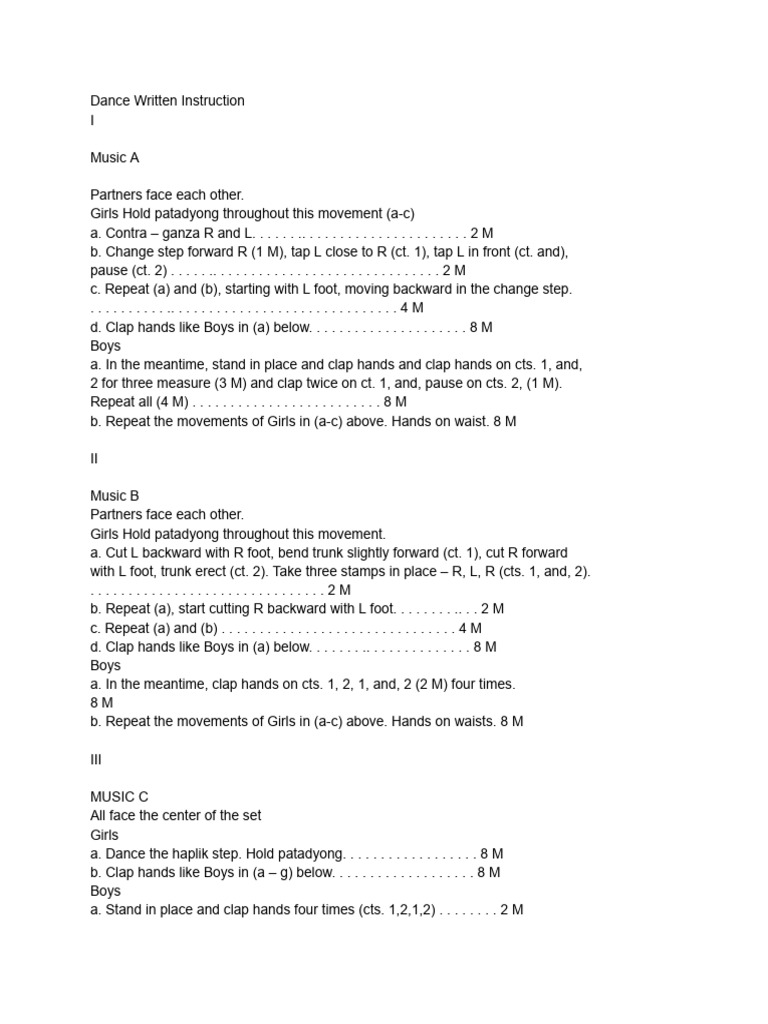Haplik Folk Dance Instructions | PDF
