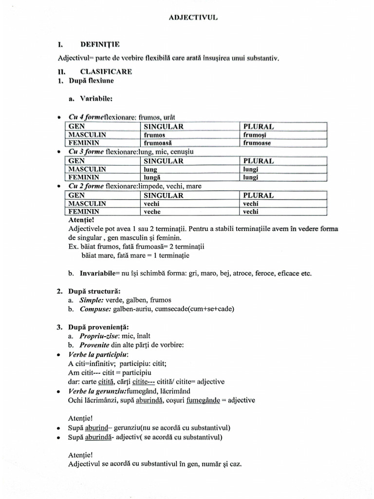 Adjectivul | PDF