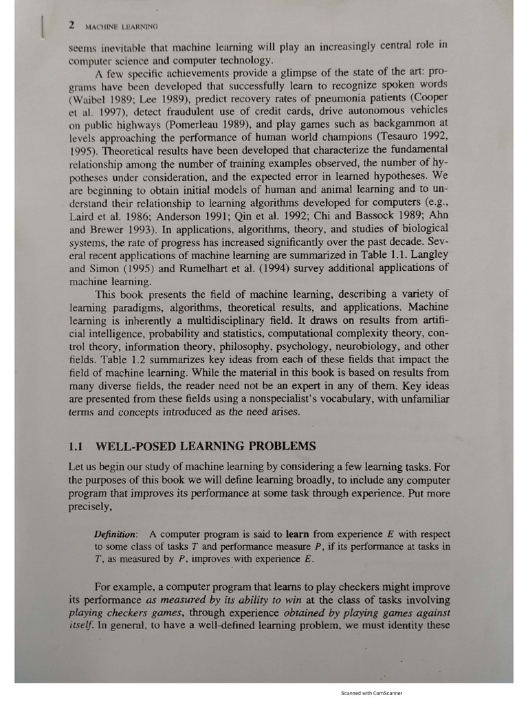 Well-Posed Learning Problem | PDF