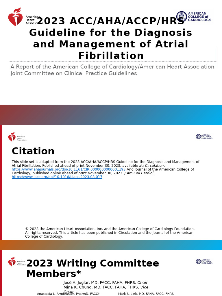 Slide Set Atrial Fibrillation Guideline | PDF | Blood Pressure ...
