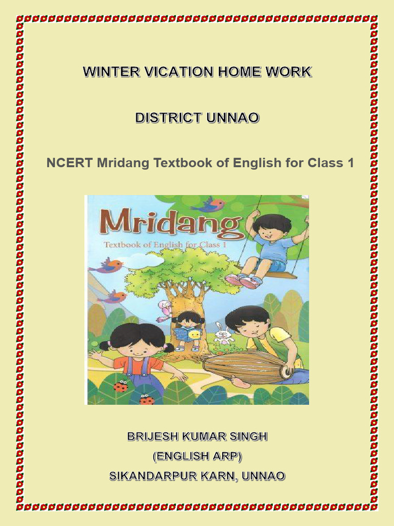 Winter Vication Home Work Class 1 | PDF