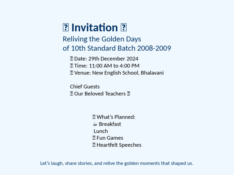 Batch Get Together Invitation | PDF