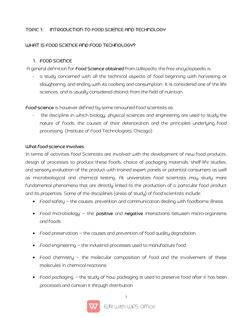 Food Science Notes Final Diploma | PDF | Food Science | Hazard Analysis ...