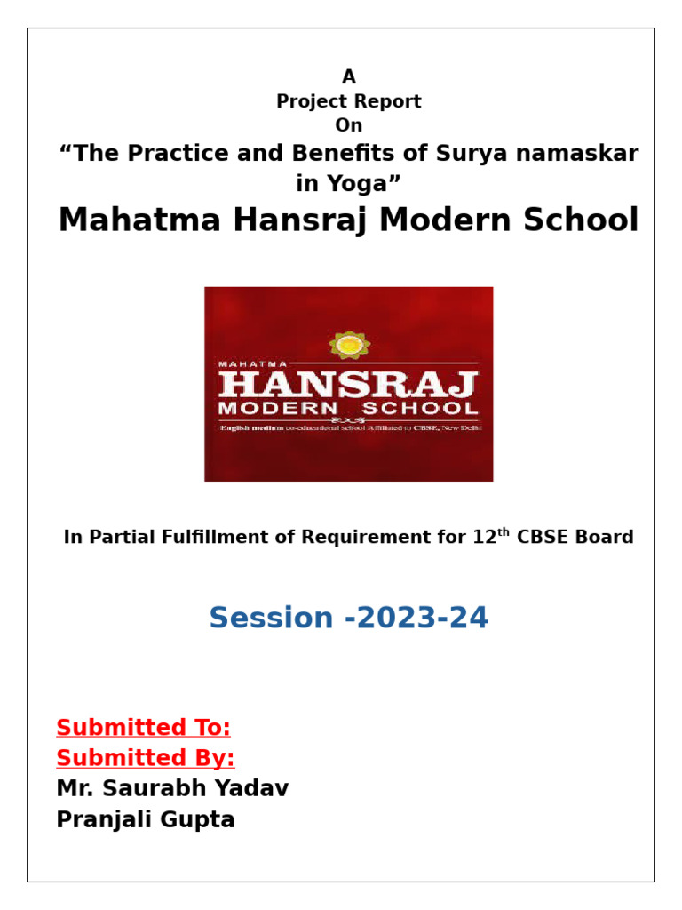 Nancy Project Physical Education | PDF | Yoga | Asana