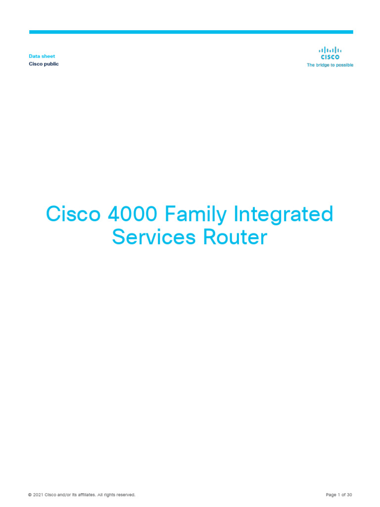 Cisco 4000 Series Isr | PDF | Computer Network | Router (Computing)
