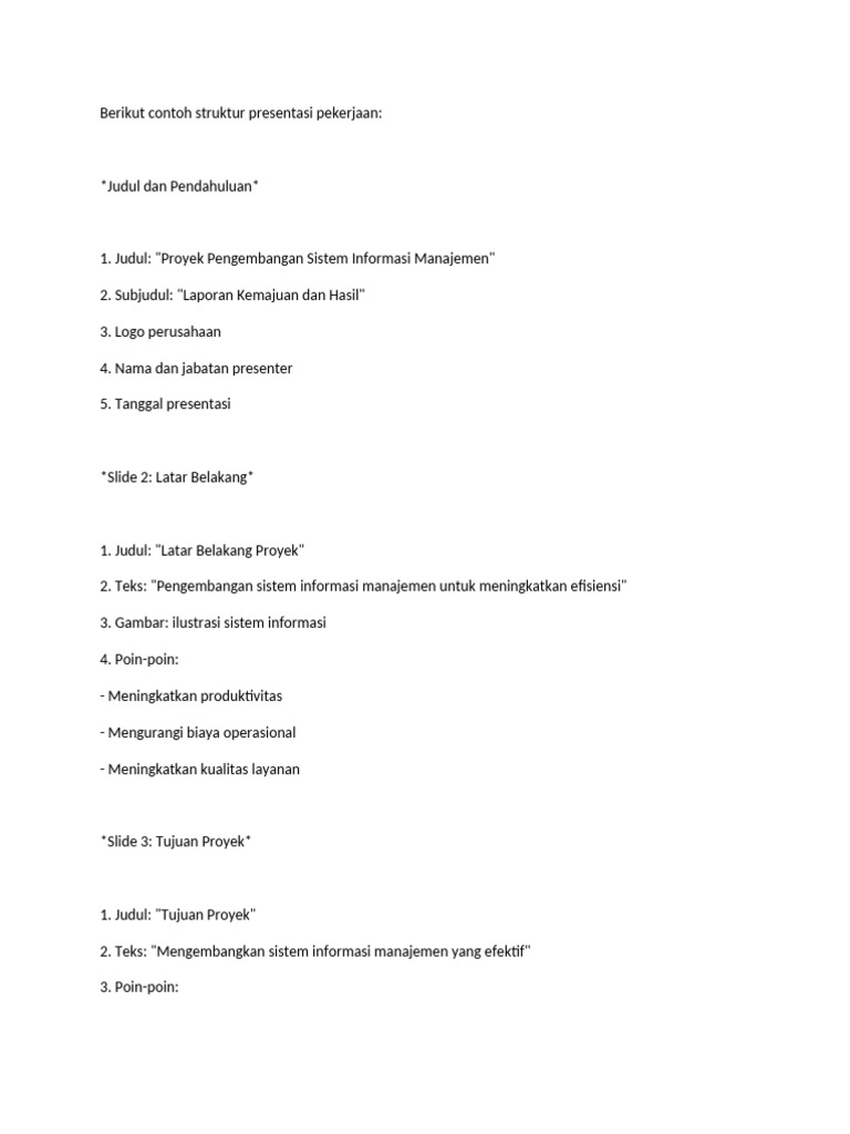 Contoh Presentasi Proyek Kantor | PDF