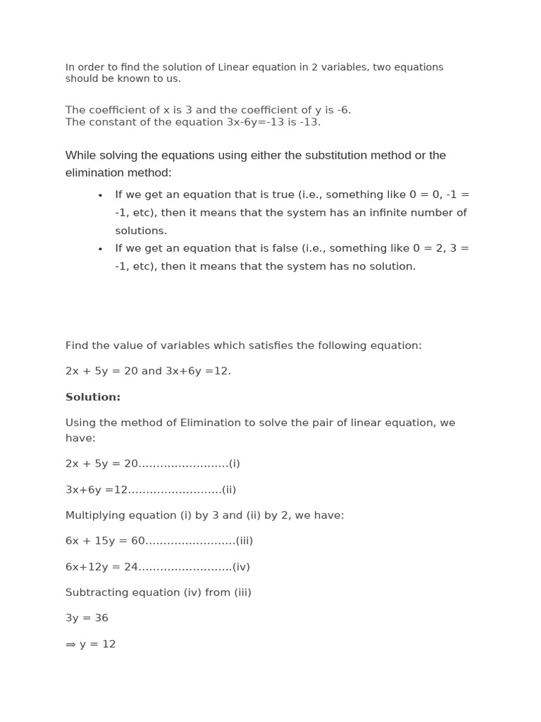 Solving Linear Equations: Methods & Examples | PDF | Equations | Speed