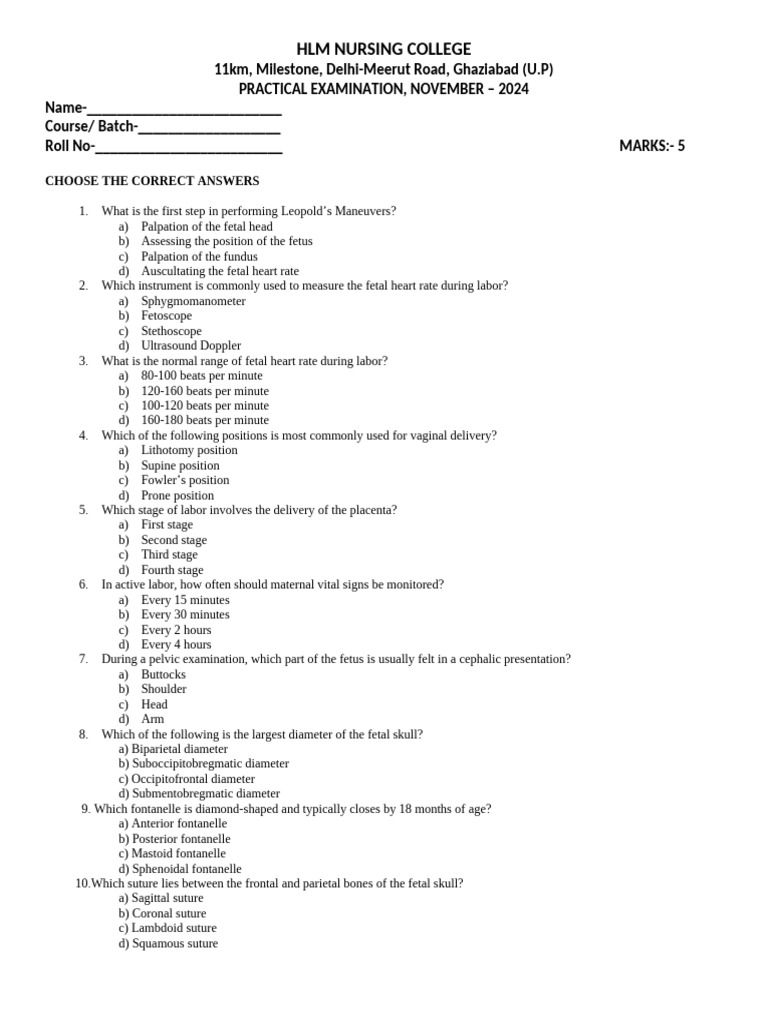 Obg Practical Ques | PDF | Breastfeeding | Childbirth Obg Practical Ques | PDF | Breastfeeding | Childbirth