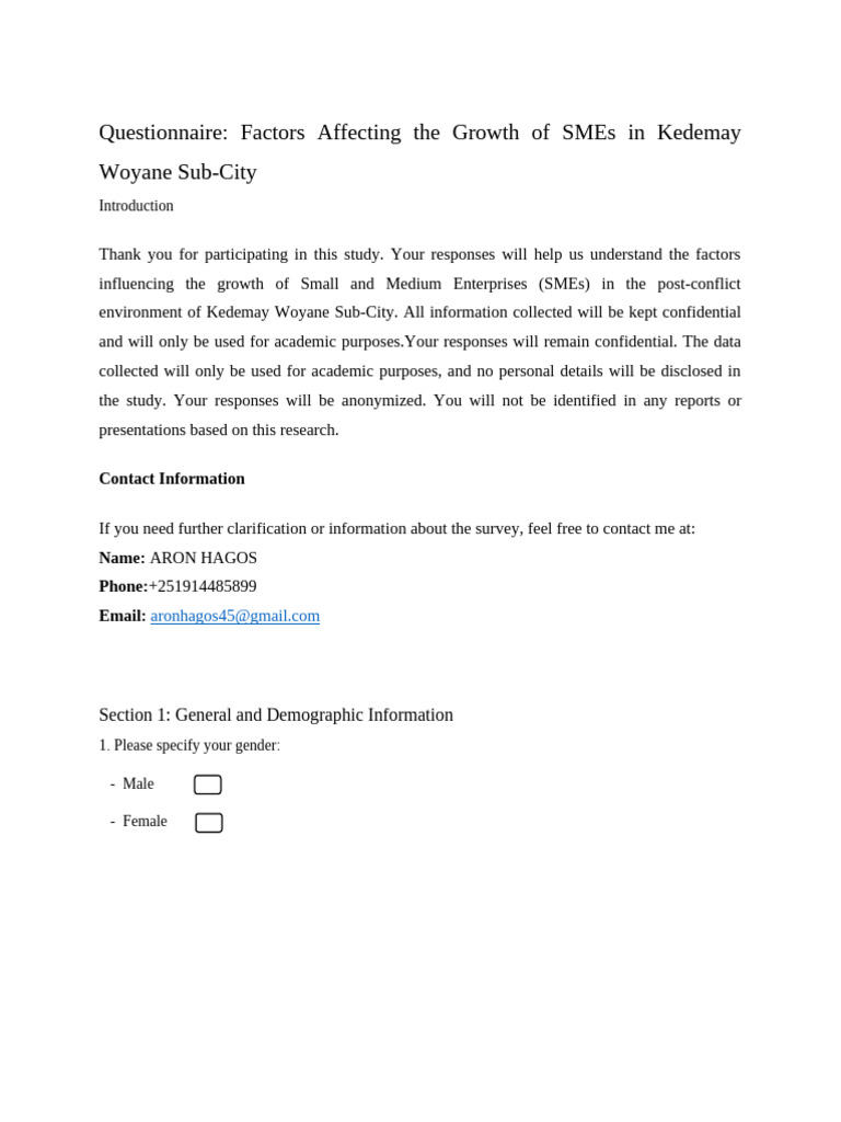 Final Questionary English Format | PDF | Infrastructure | Policy