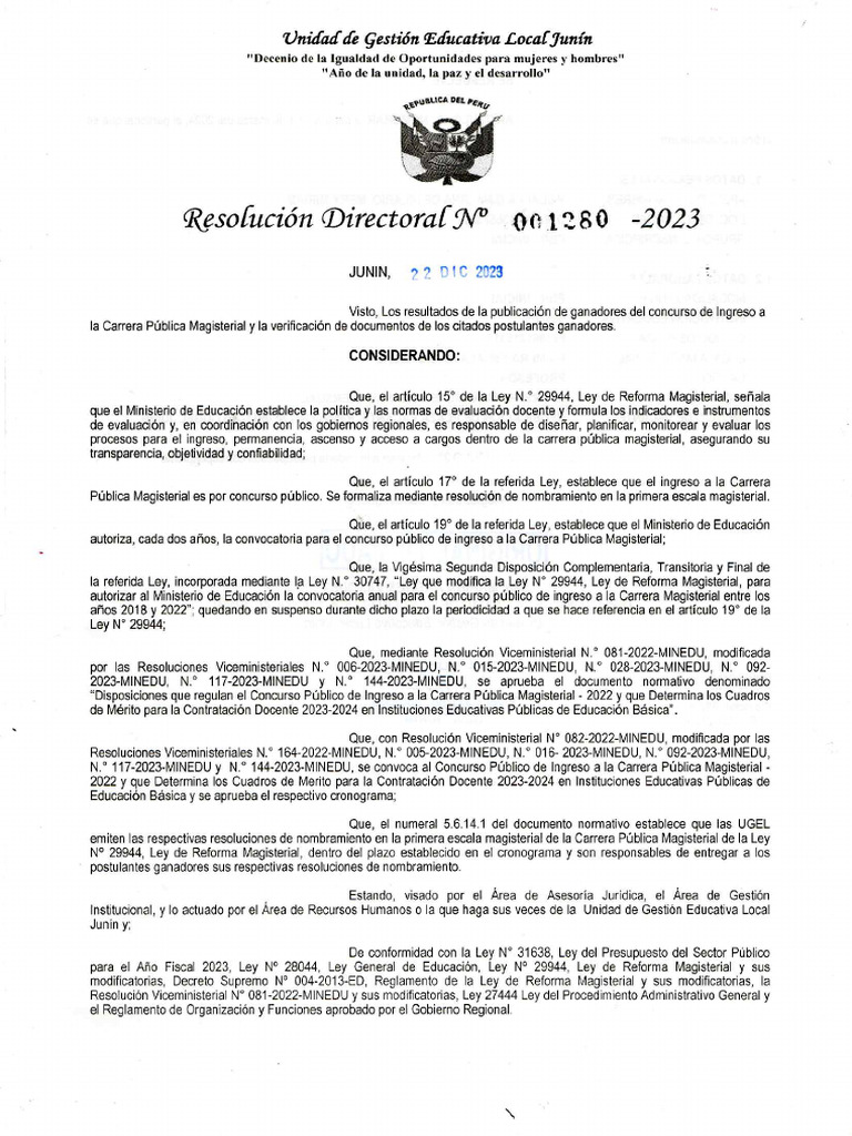 Resolución Directoral | PDF