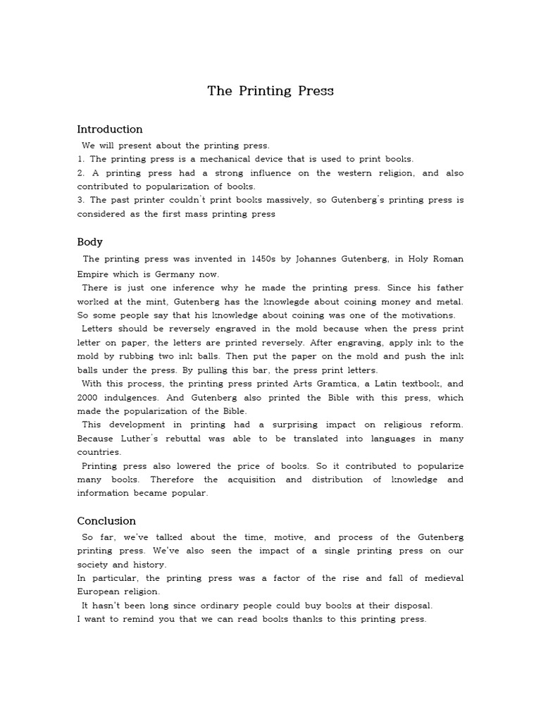 The Printing Press | PDF