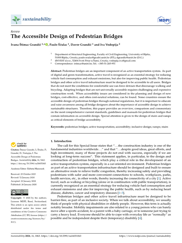 Accessible Design for Pedestrian Bridges | PDF | Stairs | Accessibility