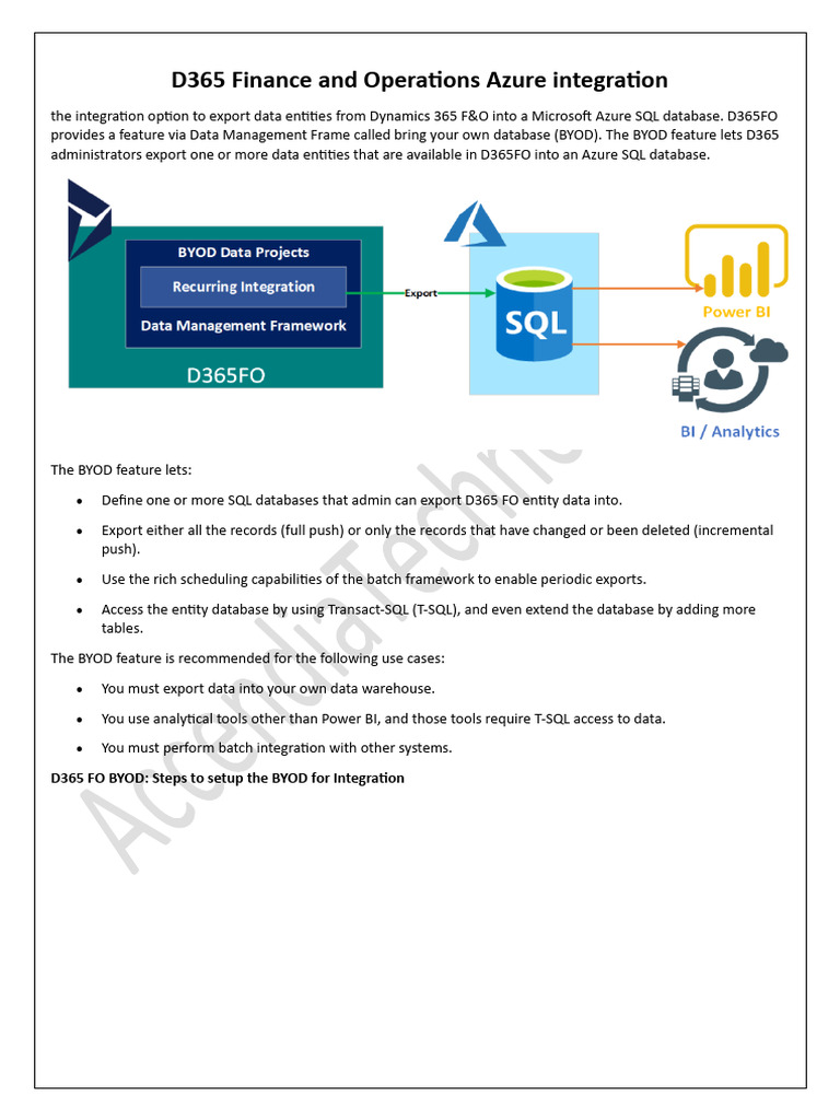 D365 Finance and Operations Azure Integration by Accendia | PDF ...