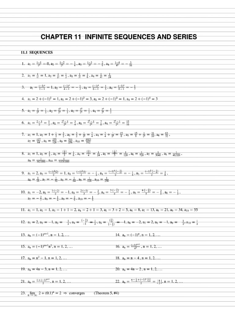 Infinite Series Thomas Solution Manual | PDF