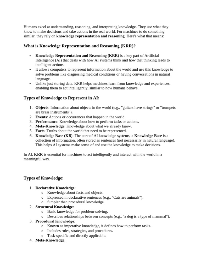 8 Knowledge Representation | PDF | Knowledge Representation And ...