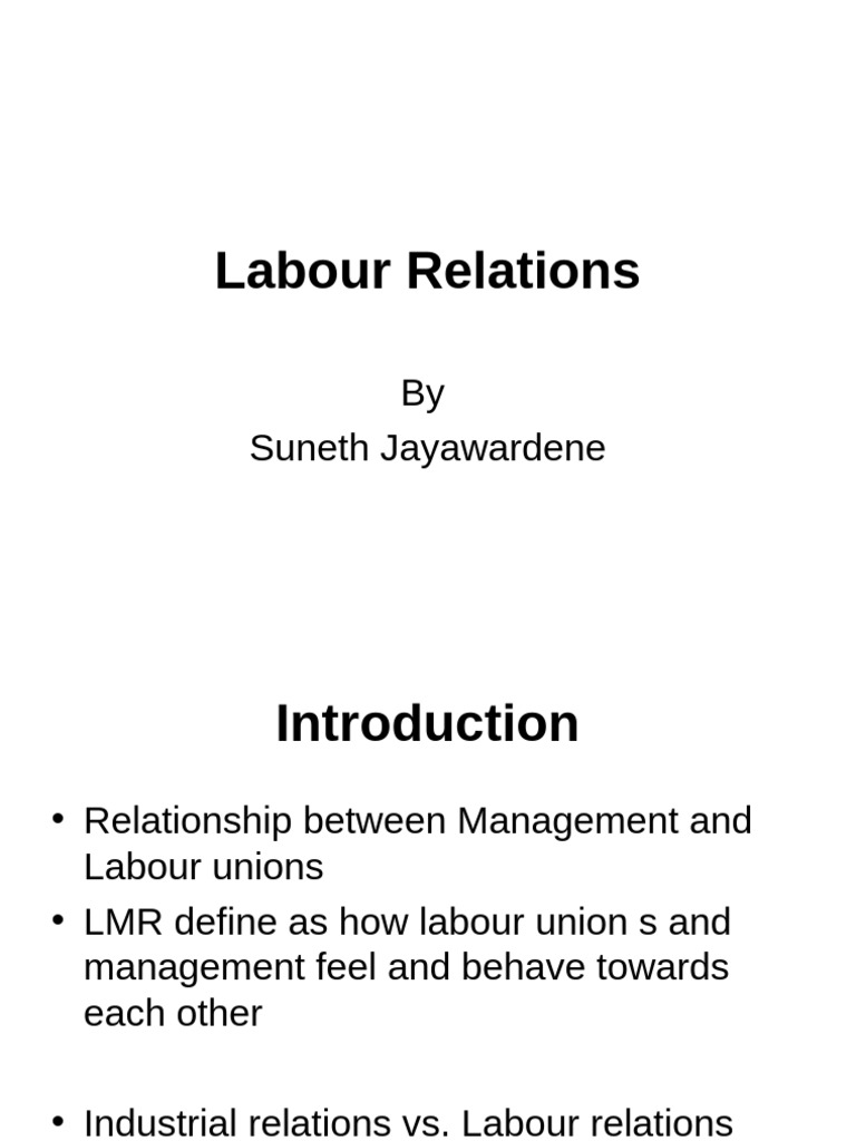 Suneth - Labour Relations | PDF | Collective Bargaining | Trade Union