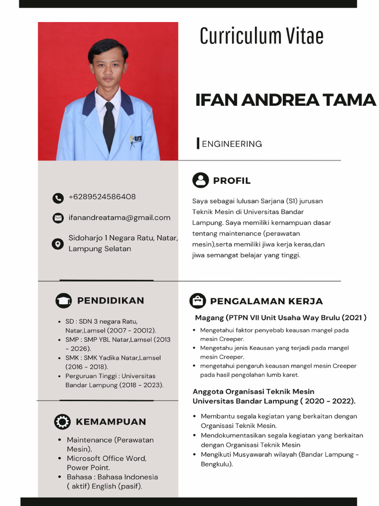 CV Ifan Andrea Tama | PDF