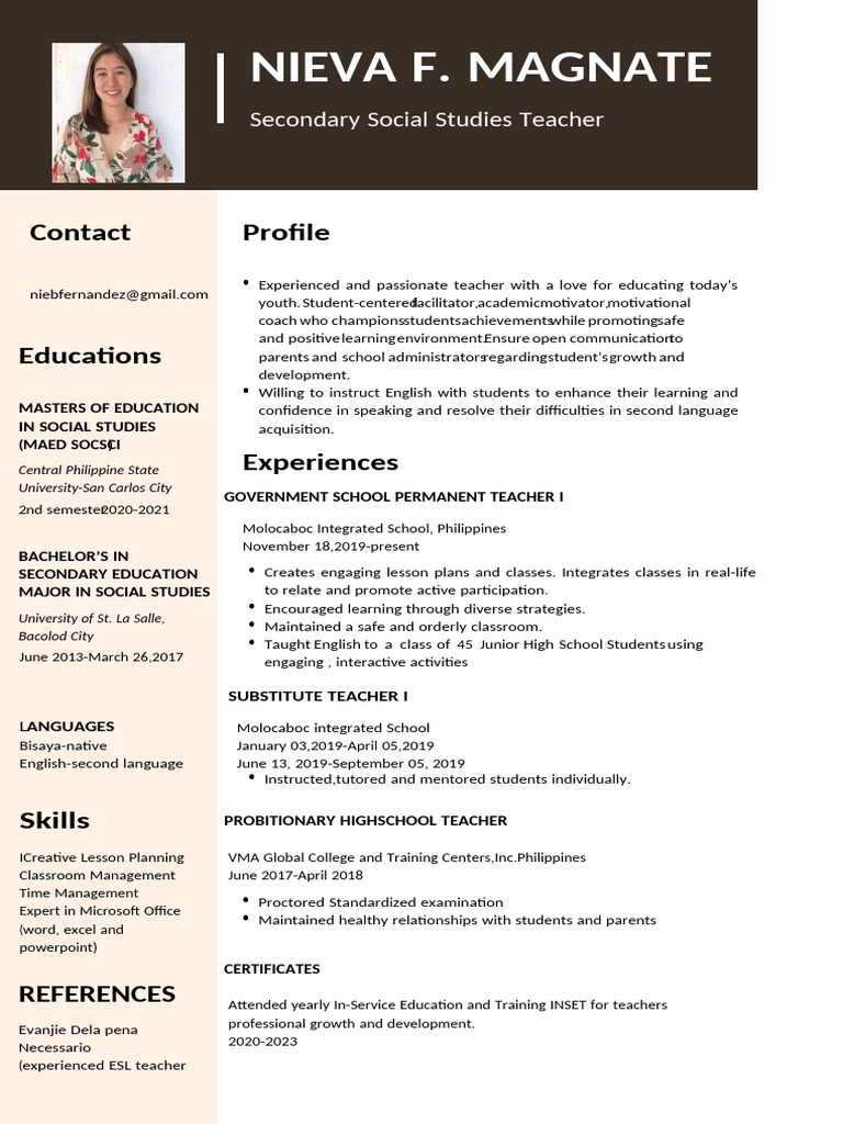 ESL RESUME | PDF | Teachers | English As A Second Or Foreign Language