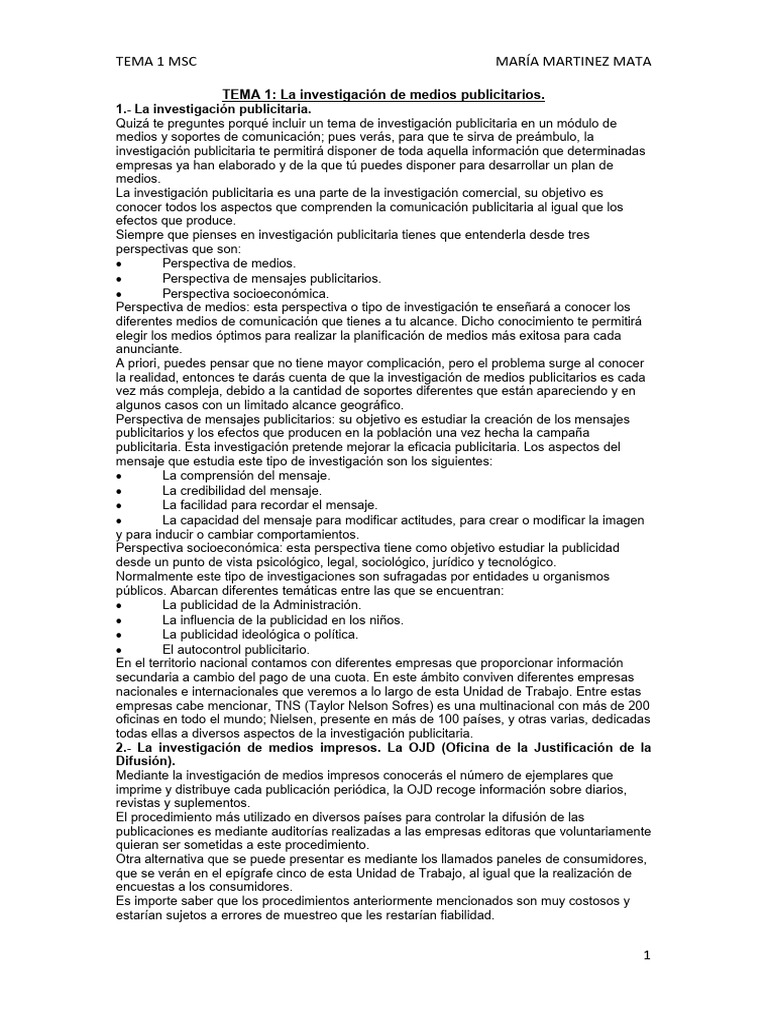 TEMA 1_,MSC | PDF | Publicidad | Medición de audiencia
