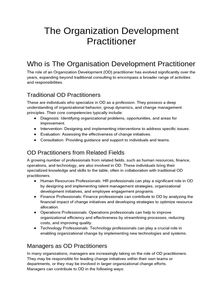 Chapter 3 - The Organization Development Practitioner | PDF ...