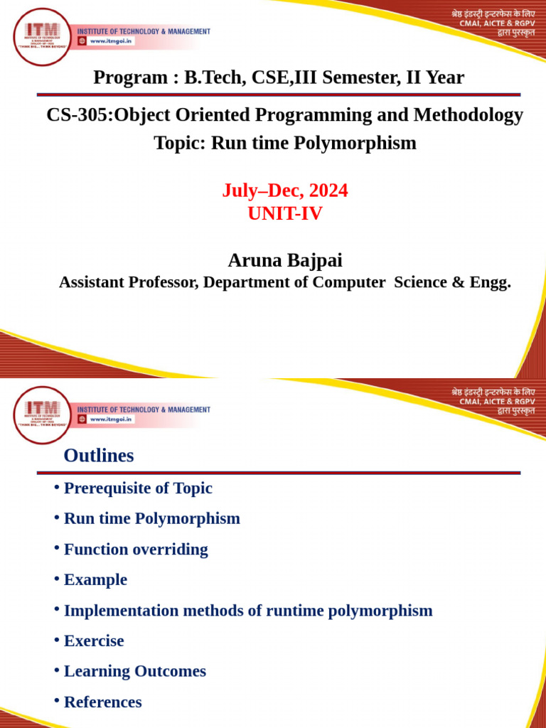 Runtime Polymorphism | PDF | Pointer (Computer Programming) | Inheritance (Object Oriented ...