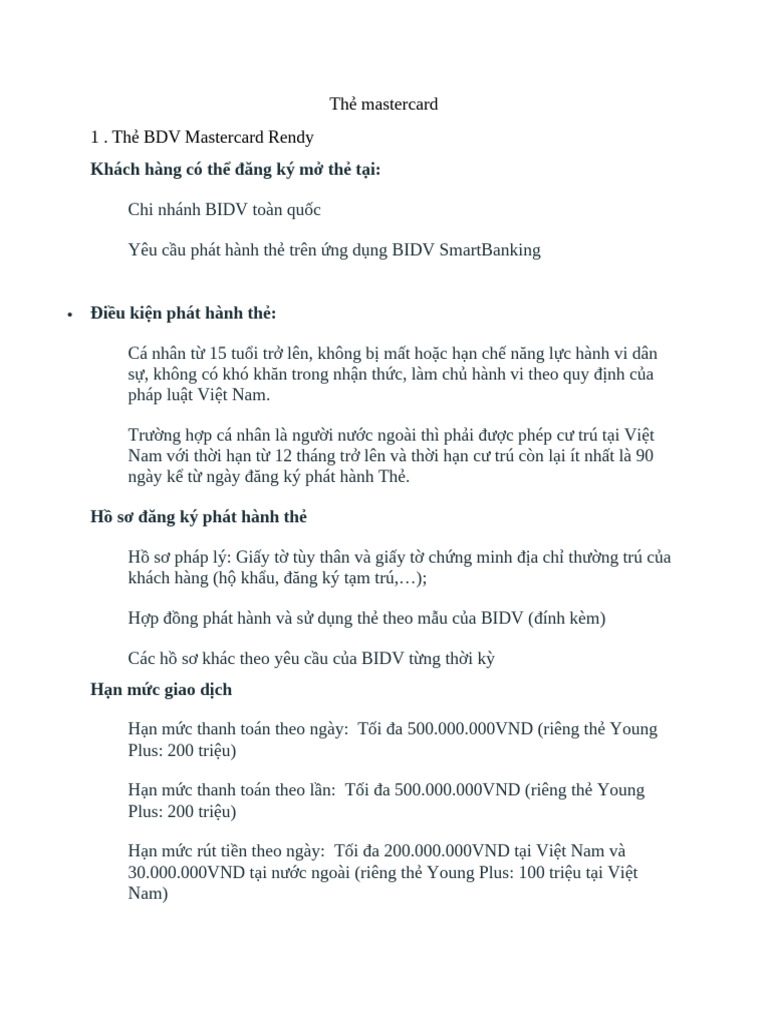 Thẻ mastercard | PDF