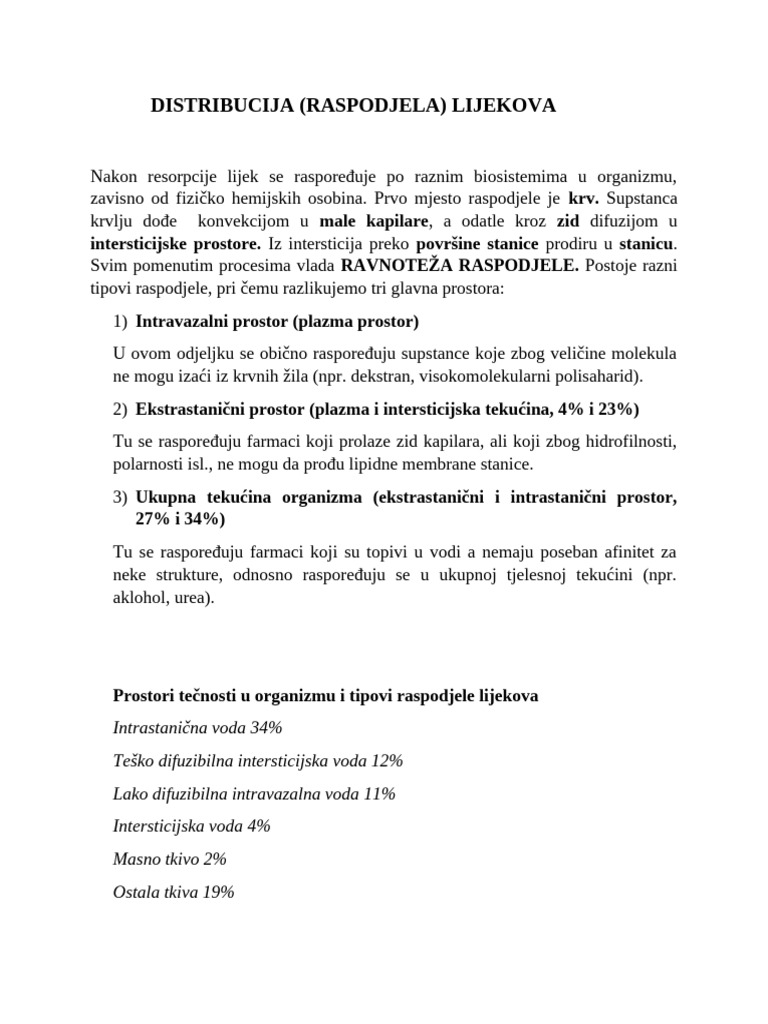 Distribucija Lijekova | PDF