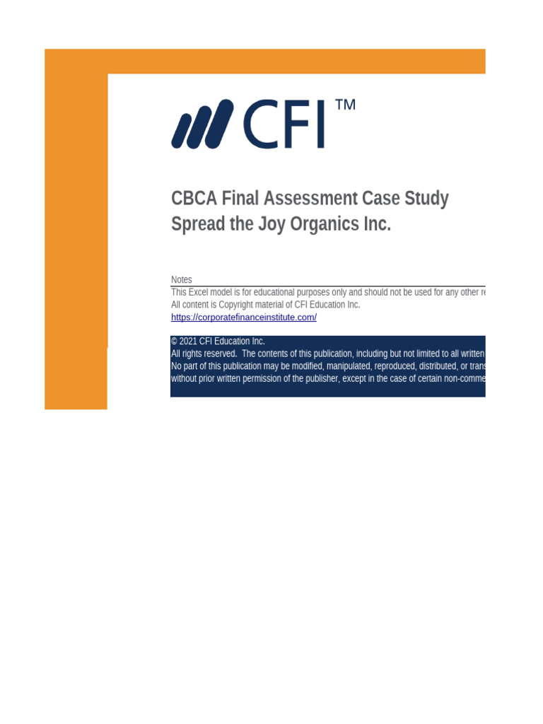 CBCA Exam - Spread The Joy Organics Inc. - Financial Worksheet 2 | PDF ...