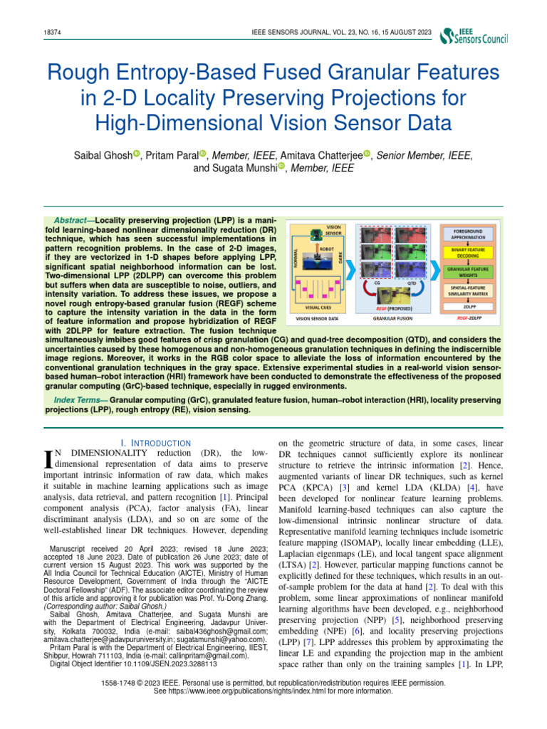 Rough Entropy-Based Fused Granular Features in 2-D Locality Preserving Projections For High ...
