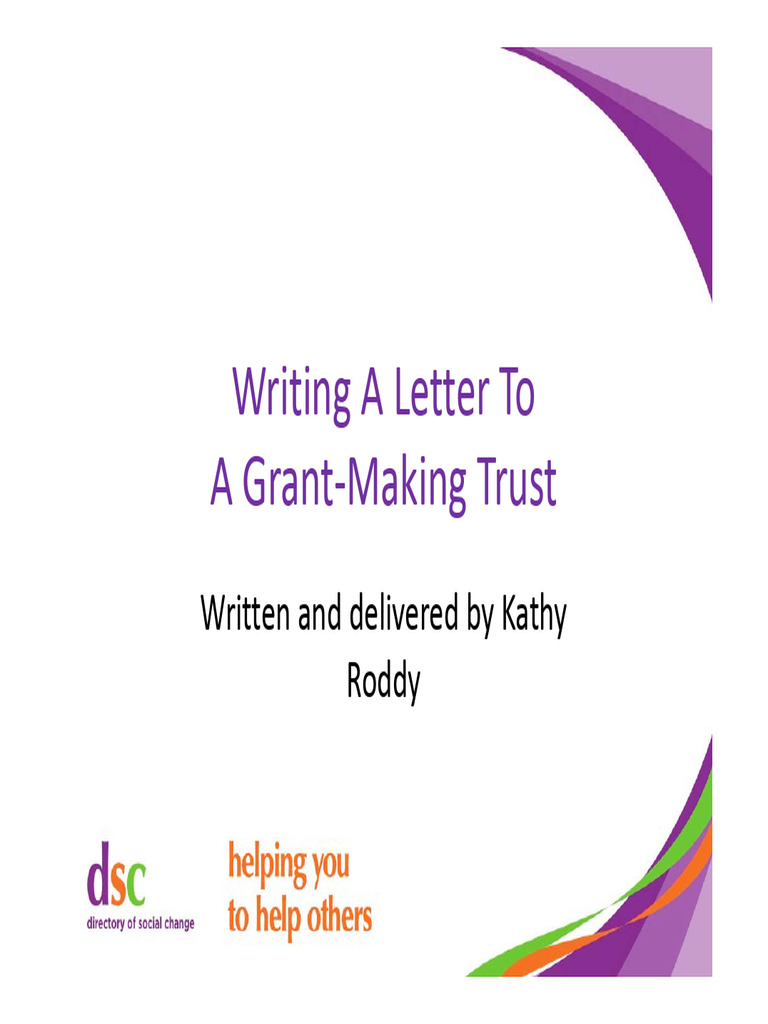 Writing A Letter To A Grant Making Trust | PDF | Psychology | Cognition