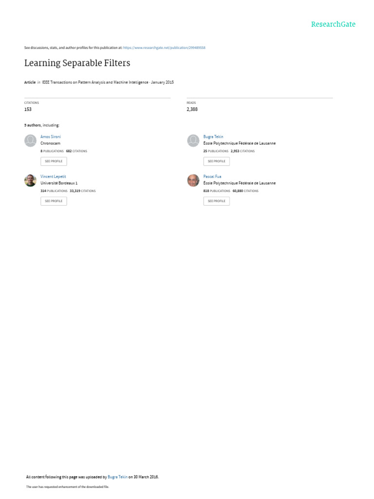 Time For Multithread Convolution Separable Filters Learning 1 Pdf Machine Learning