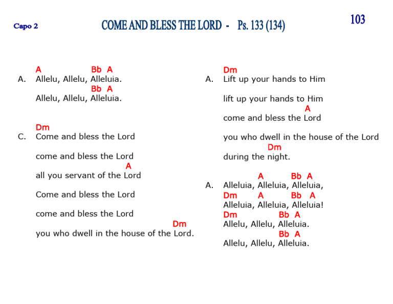 Come and Bless The Lord - p103 | PDF