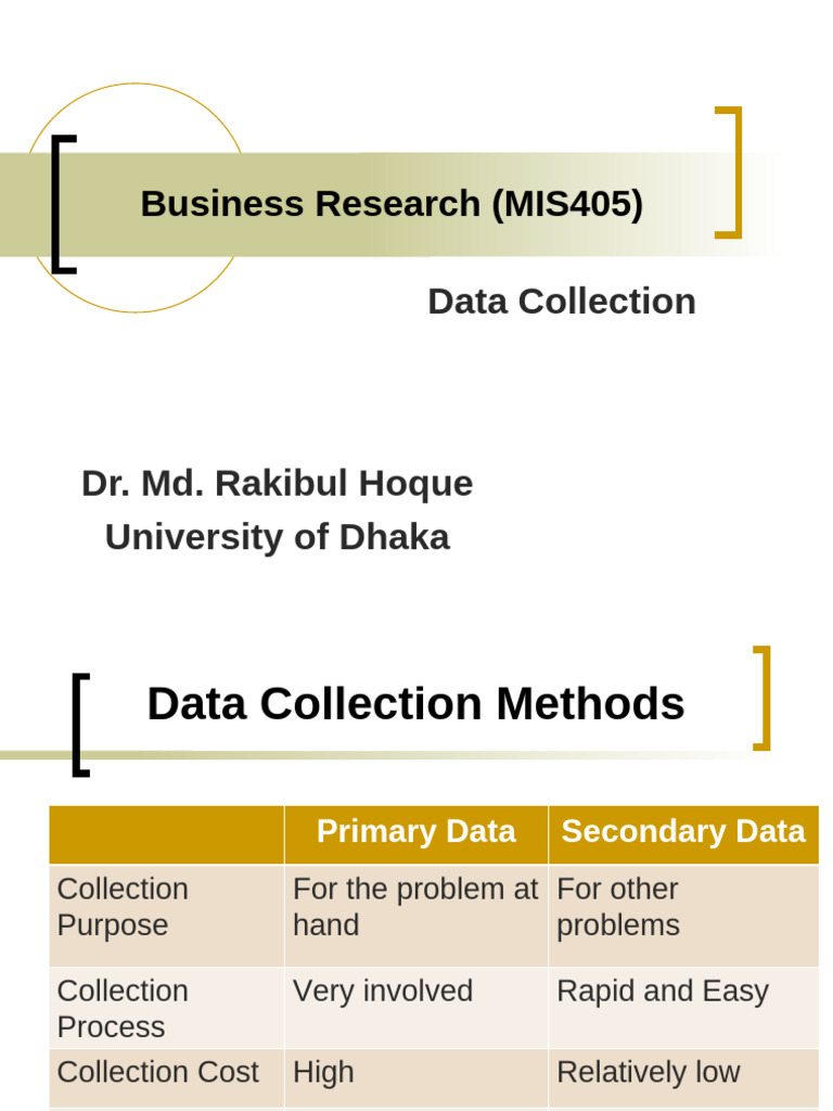 MIS405, Data Collection | PDF | Survey Methodology | Experiment