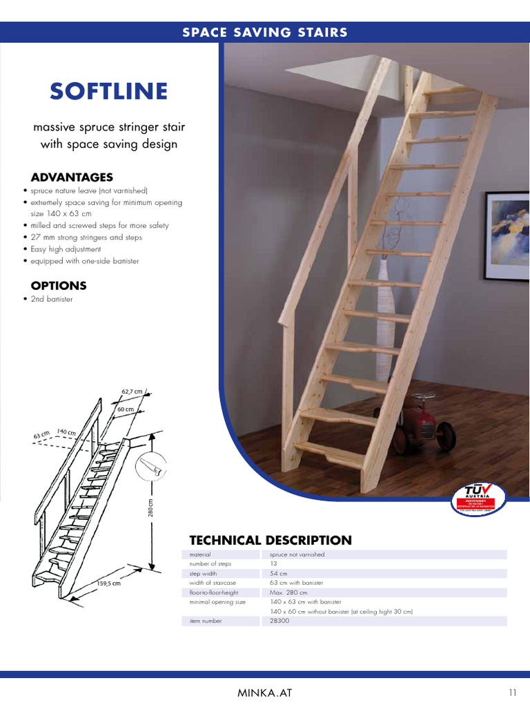 Softline: Massive Spruce Stringer Stair With Space Saving Design | PDF