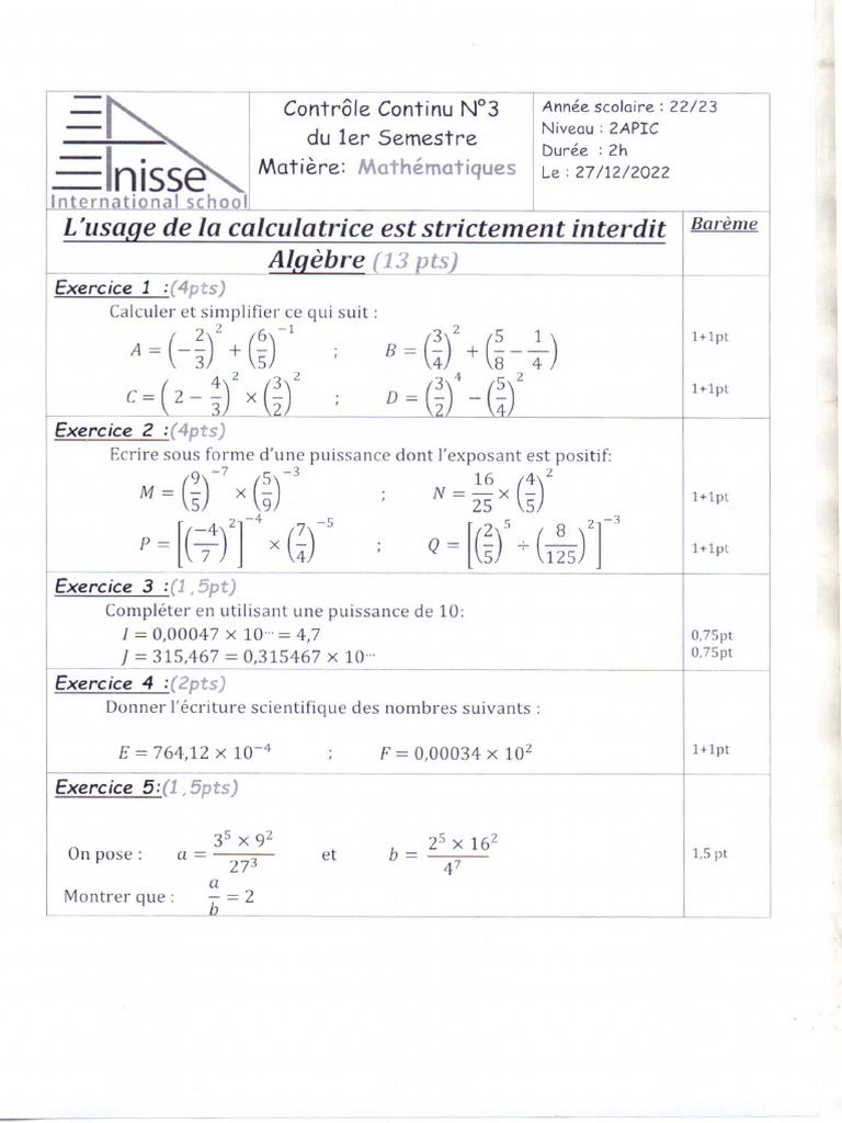 Mathématiques 2 APIC | PDF