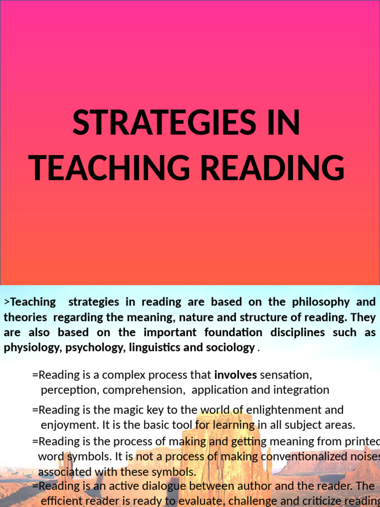 Strategies in Teaching Reading | PDF | Reading Comprehension | Mosquito