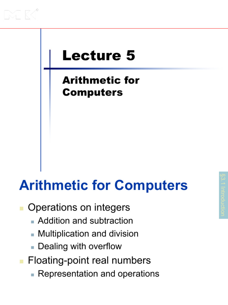 Lecture 05 - Arithmetic for Computers | PDF | Division (Mathematics) | Multiplication