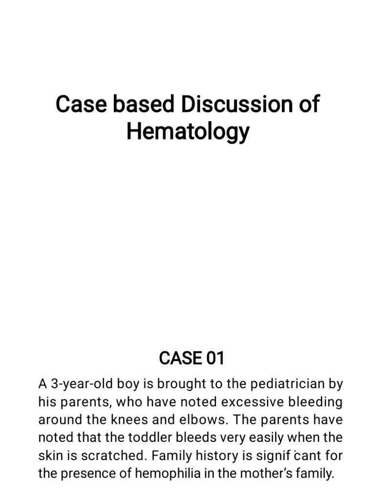 Case Based Discussion of Hematology | PDF | Anemia | Coagulation