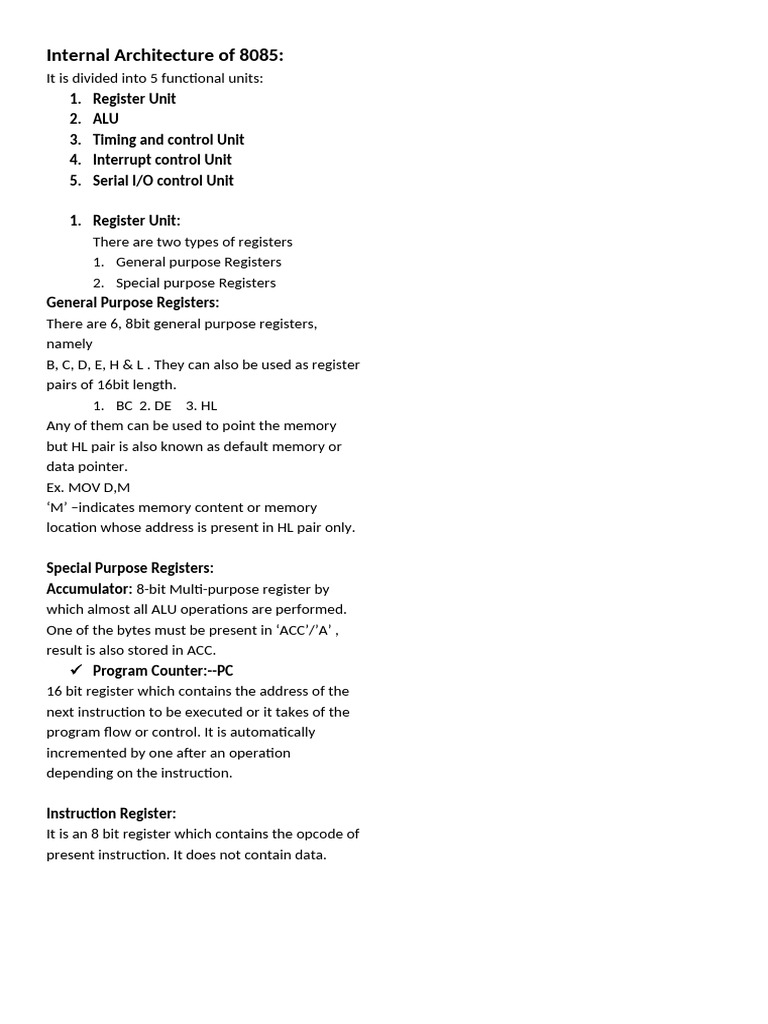 8085 Microprocessor Guide | PDF | Computer Engineering | Computer Architecture