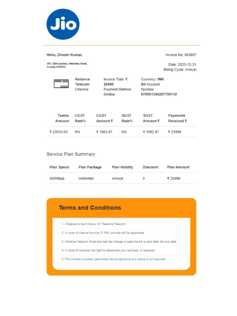 Internet Invoice (1) | PDF
