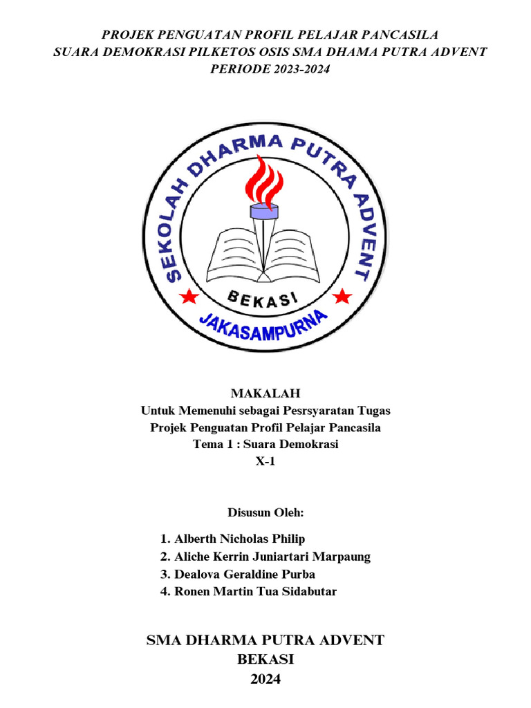 Projek Penguatan Profil Pelajar Pancasila Suara Demokrasi Pilketos Osis ...