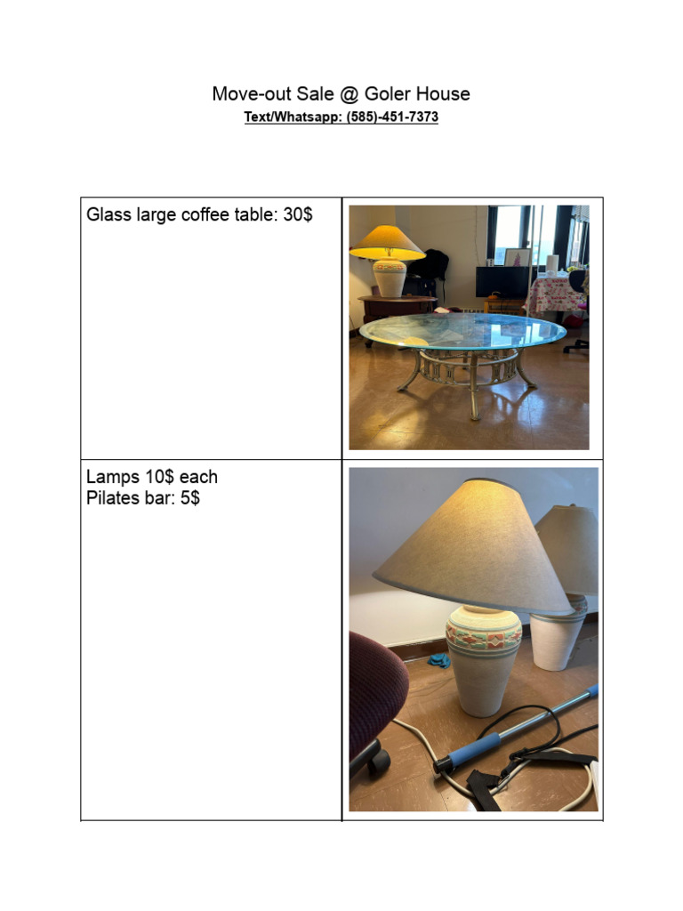 Move-out Sale @ Goler House | PDF